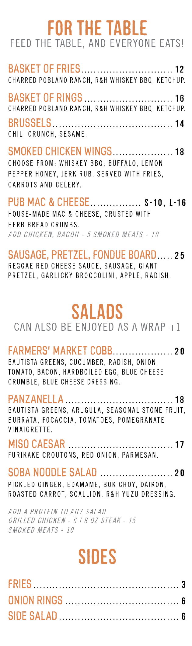 Our Menus – Rod & Hammer's SLO Stills